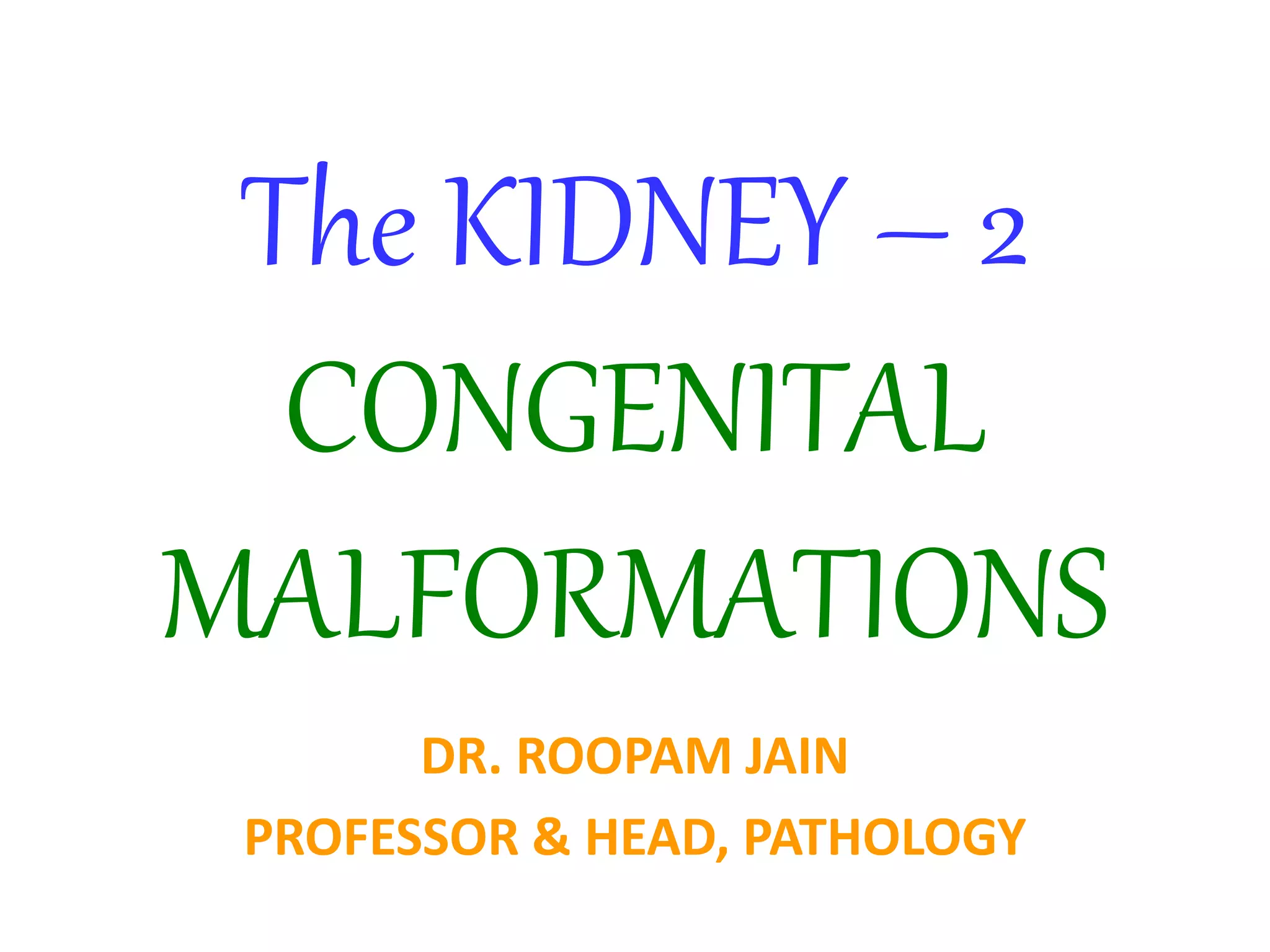 THE KIDNEY - CONGENITAL MALFORMATIONS | PPTX