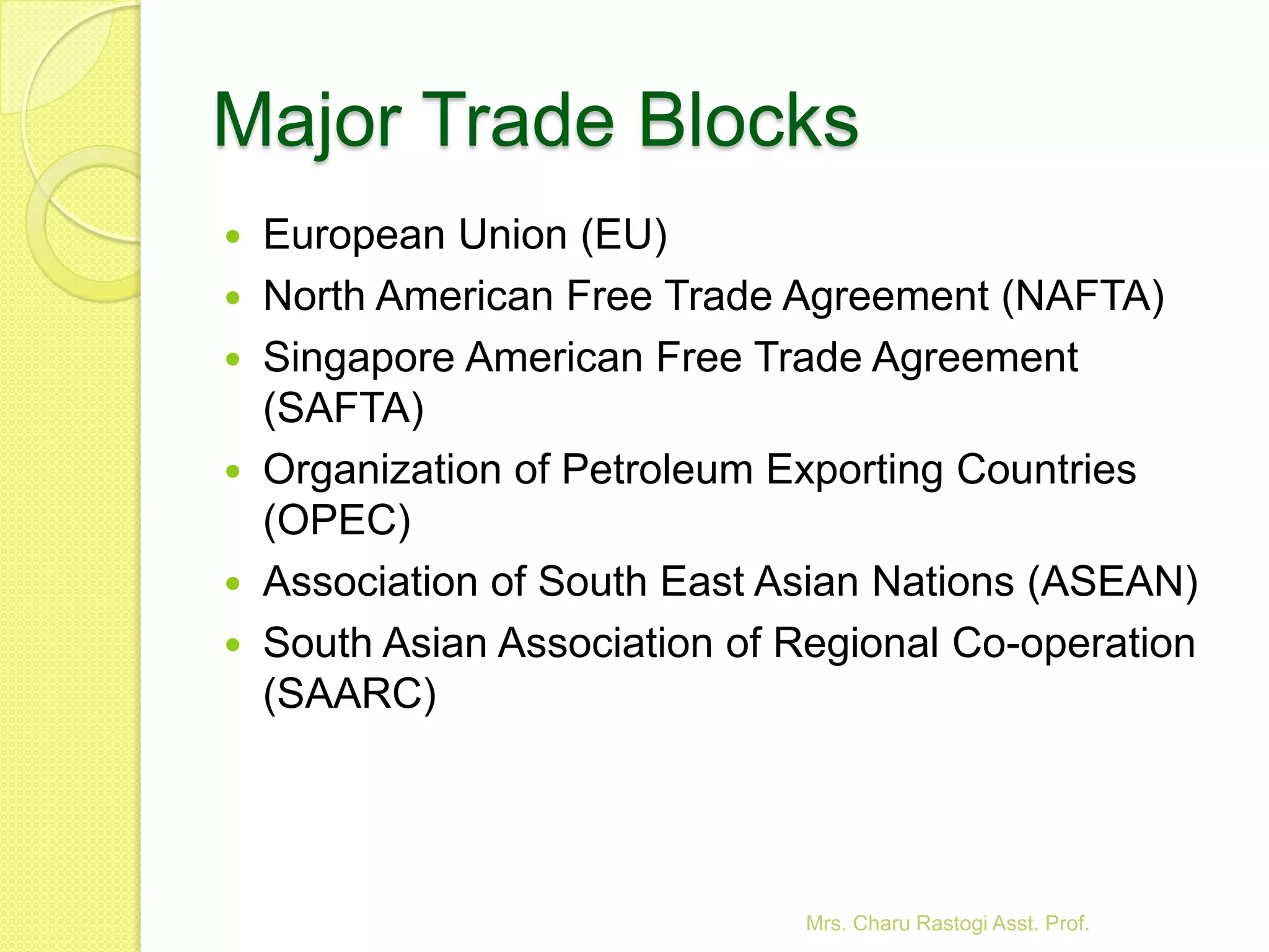 2. Theories of International Trade, Tariff and Non-tariff barriers and ...