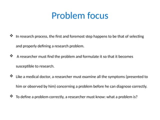 discussion on the research problem and its components | PPTX
