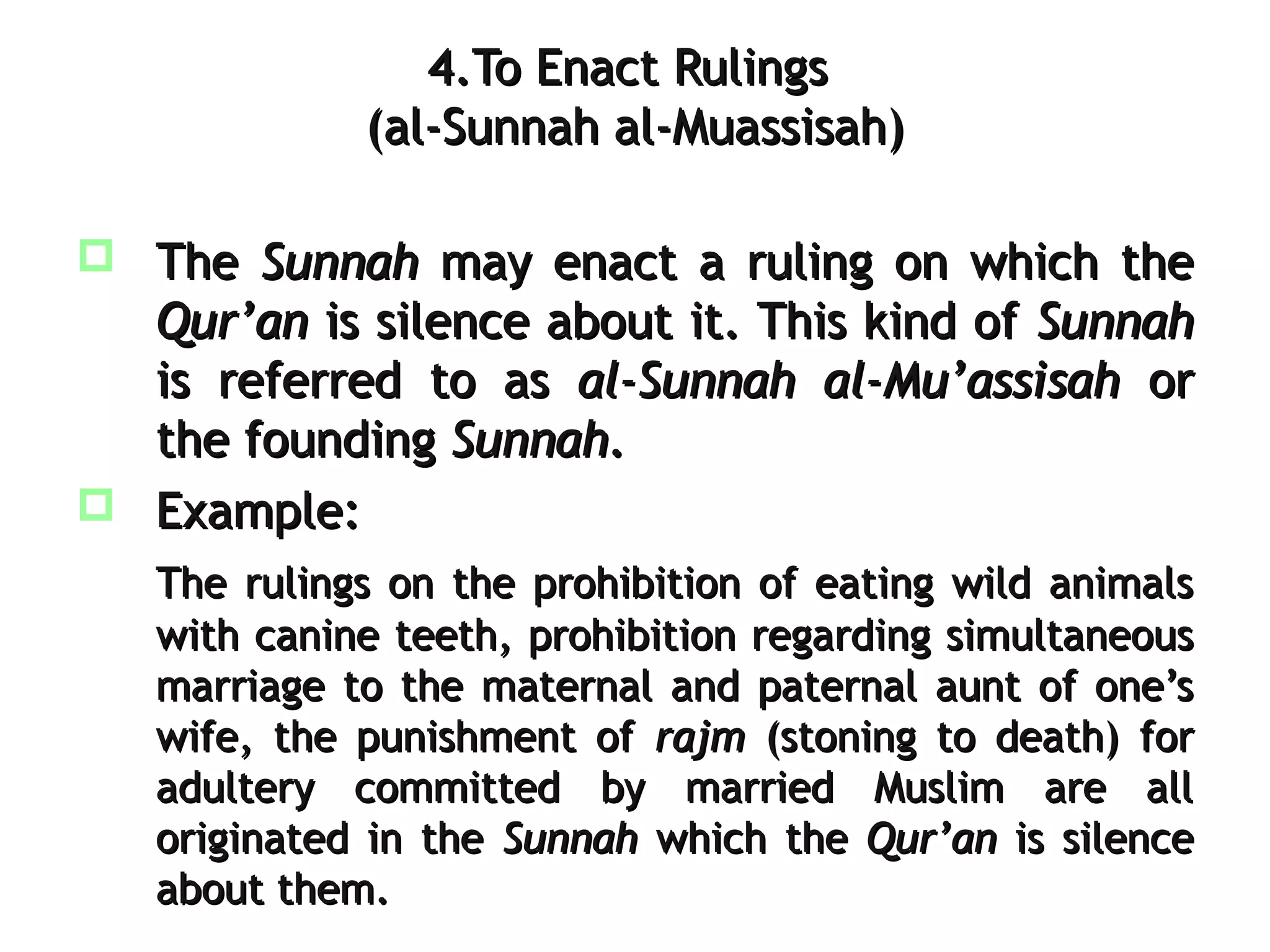 Introduction to Usul Fiqh :The Sunnah | PPT