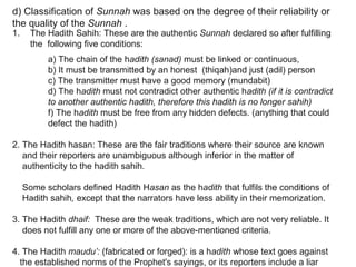 Introduction to Usul Fiqh :The Sunnah | PPT
