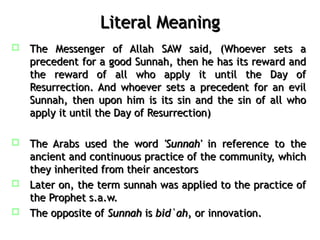 Introduction to Usul Fiqh :The Sunnah | PPT