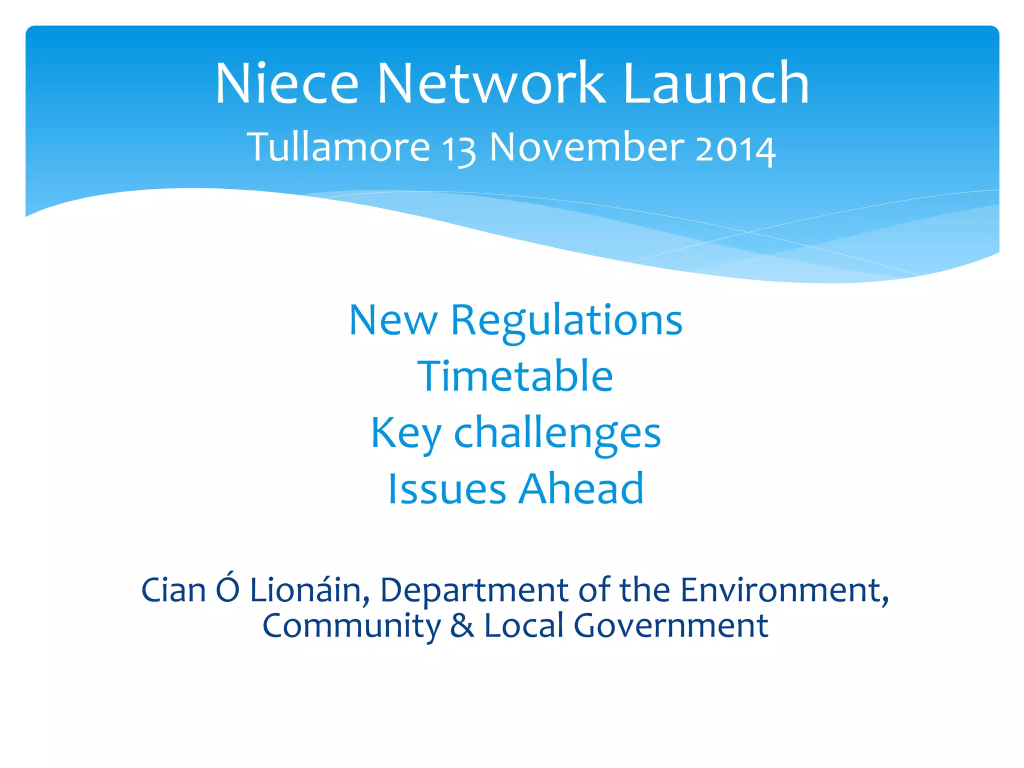 Regulations, timetable, challenges and key issues for Water Framework ...