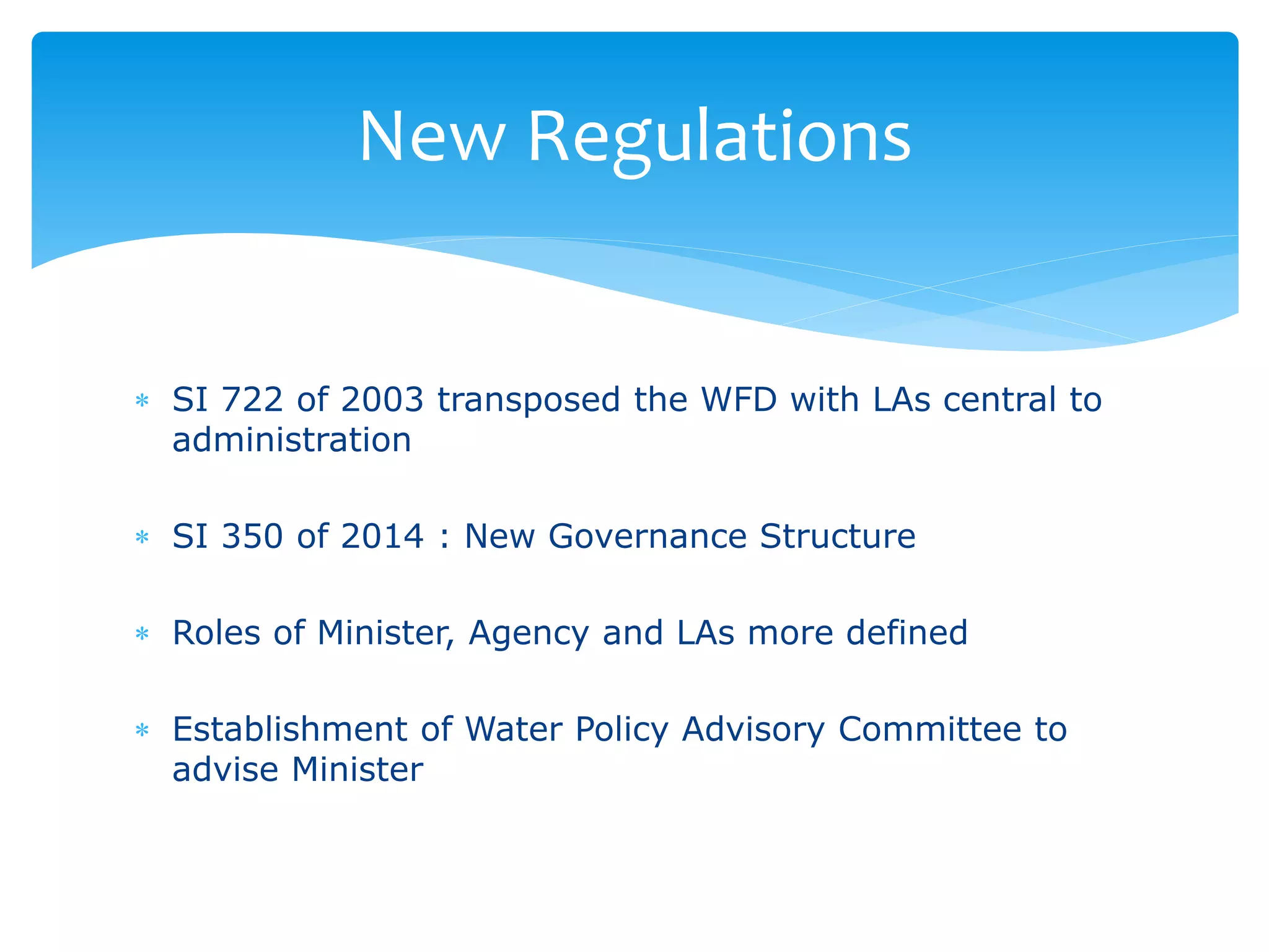 Regulations, timetable, challenges and key issues for Water Framework ...