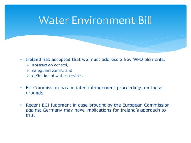 Regulations, timetable, challenges and key issues for Water Framework ...
