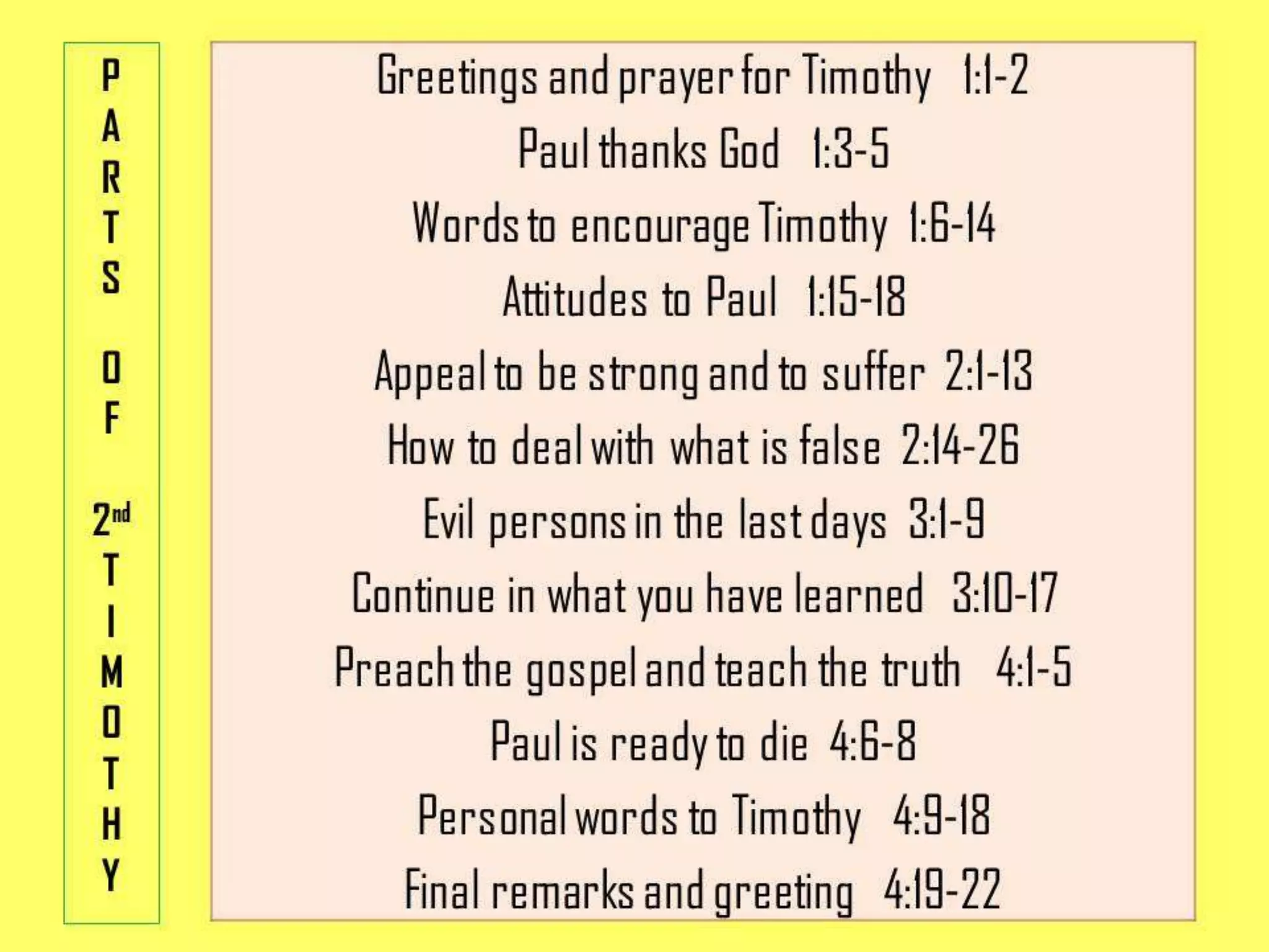 Second Letter of Saint Paul to Timothy | PPT