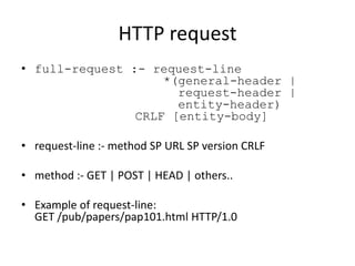 Web technologies: HTTP | PPTX | Internet | Computing