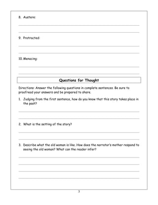 to da duh in memoriam worksheet | PDF