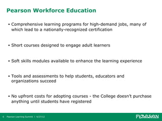 Pearson Career Workforce Education | PPT