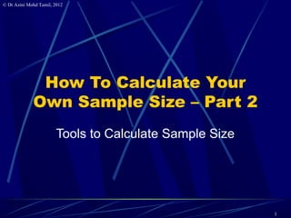 2. Tools to calculate samplesize | PPT