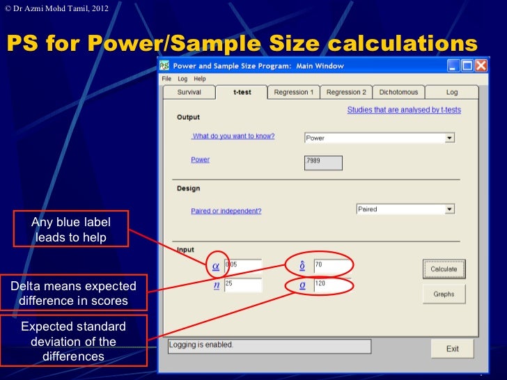 Calculate sample size power analysis - dyjulu