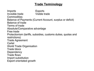 2 Trade Intro Terminology | PPT | Economy | Business and Finance