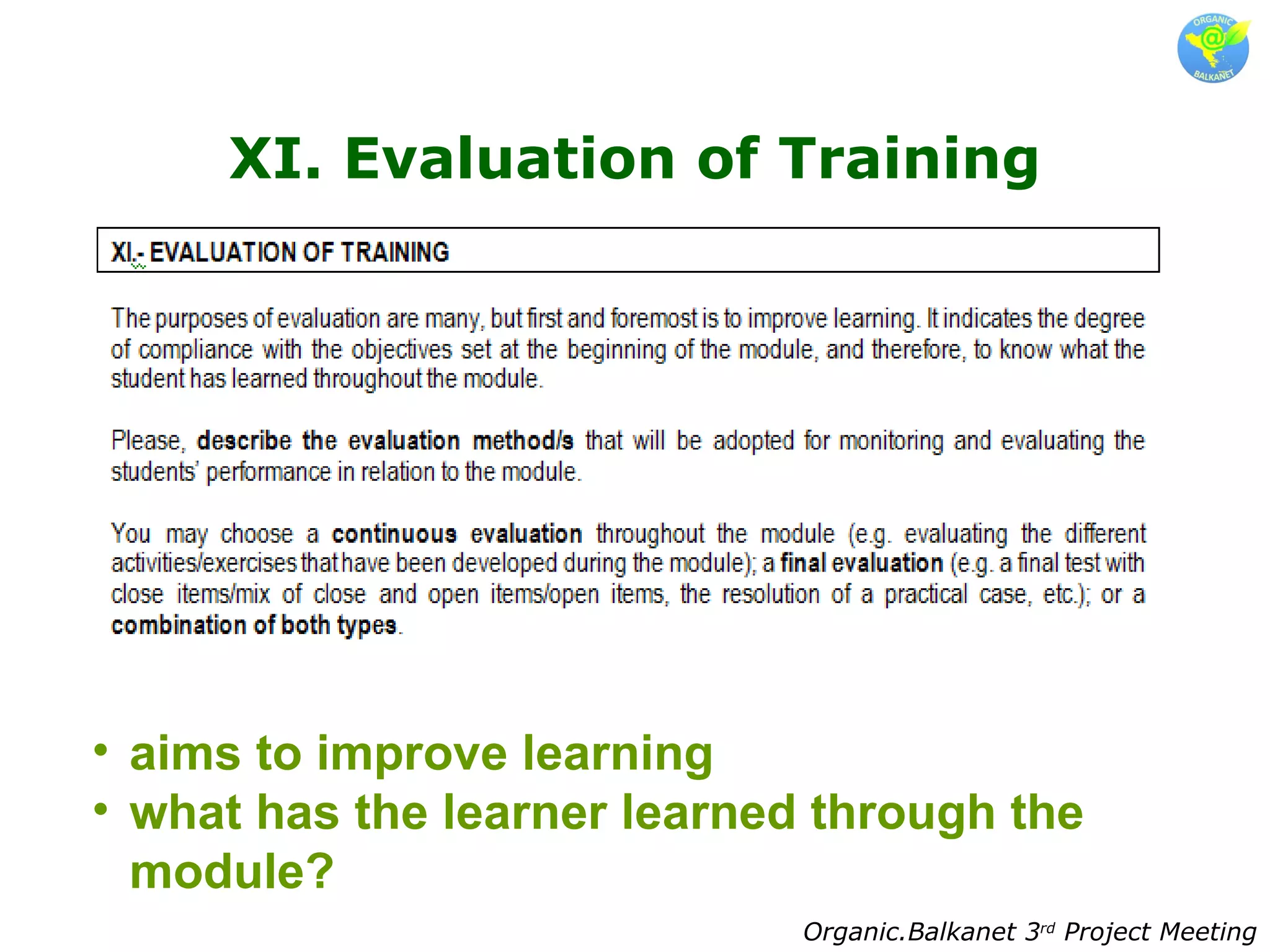 2.Description of Training Modules | PPT