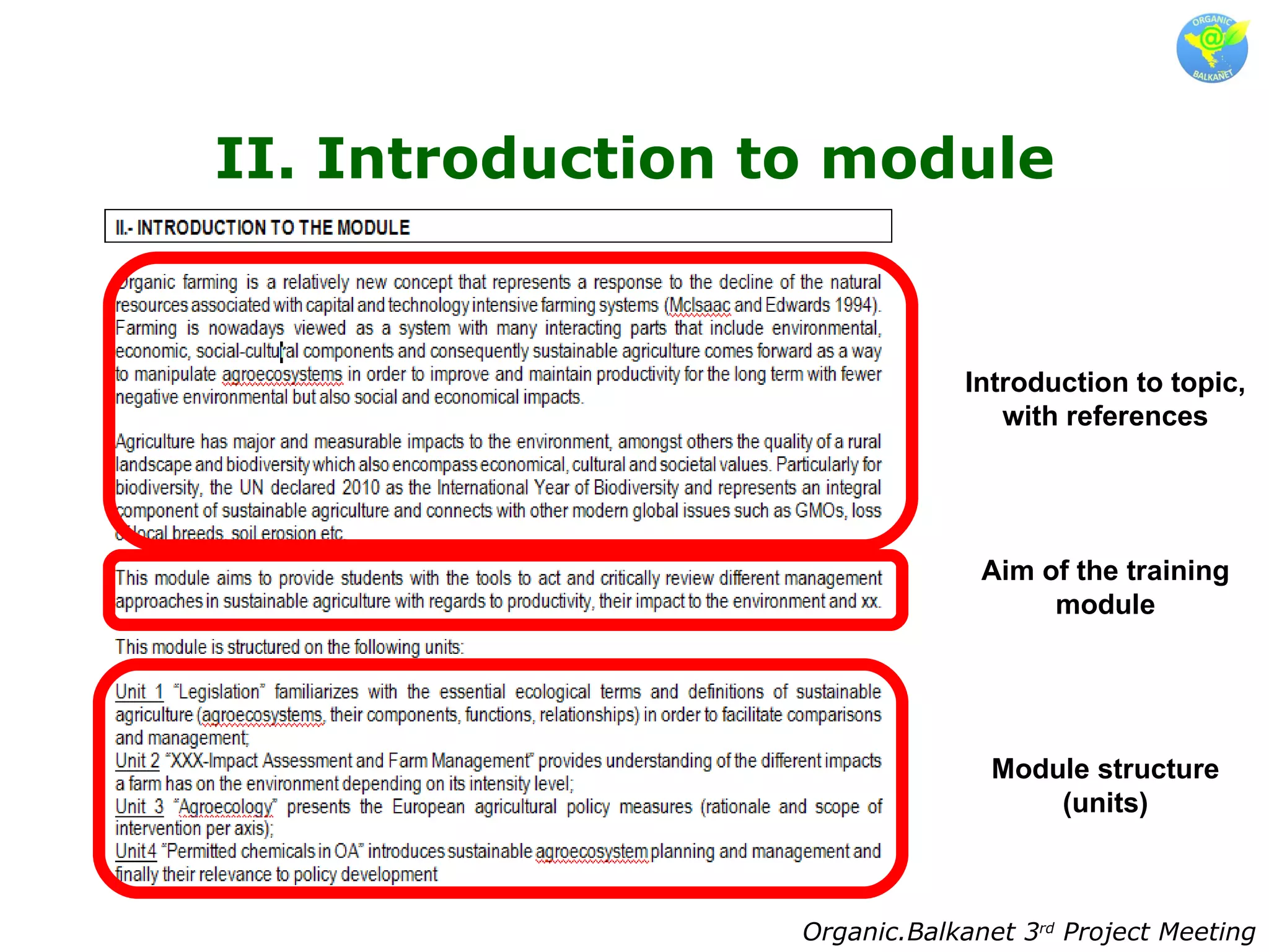 2.Description of Training Modules | PPT
