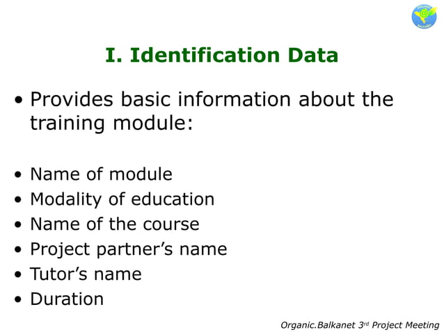 2.Description of Training Modules | PPT