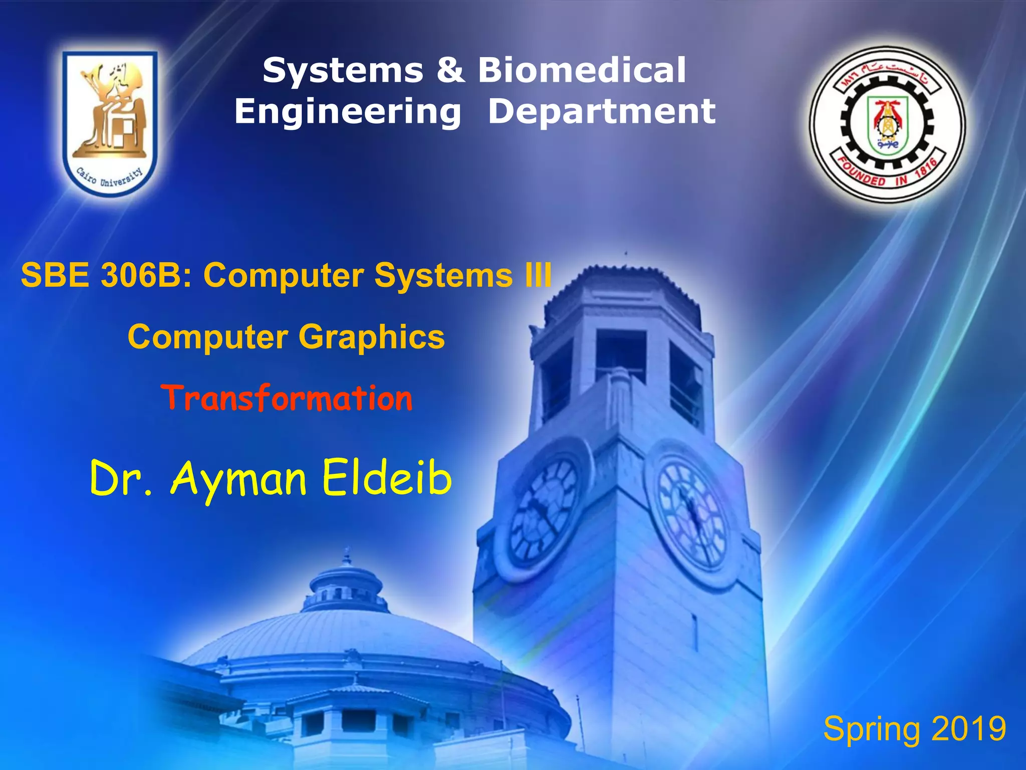 2 Transformation Computer Graphics Ppt