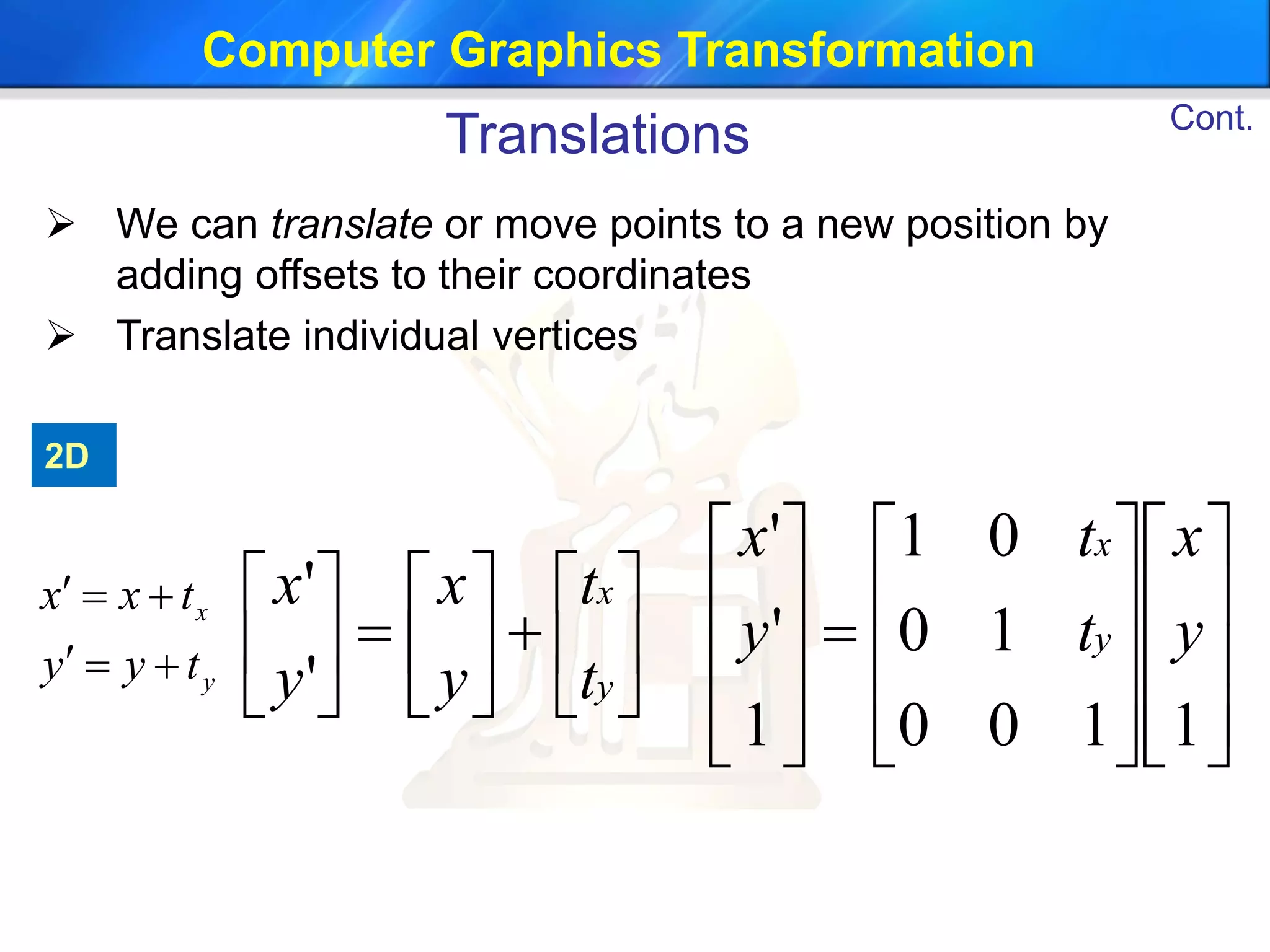 2 transformation computer graphics | PDF | 3-D Graphics | Computer ...