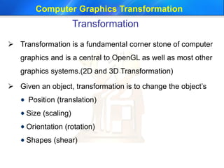 2 transformation computer graphics | PDF