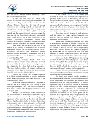 Increasing Self-efficacy and Alleviating Anxiety using Touch Math and ...