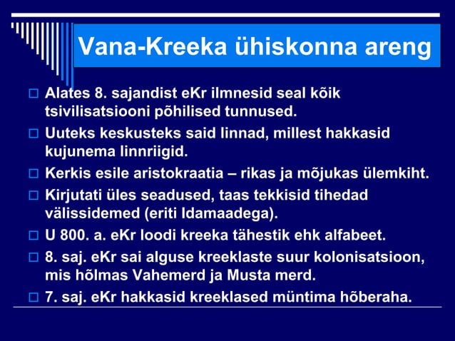 Vana-Kreeka linnriigid | PPT