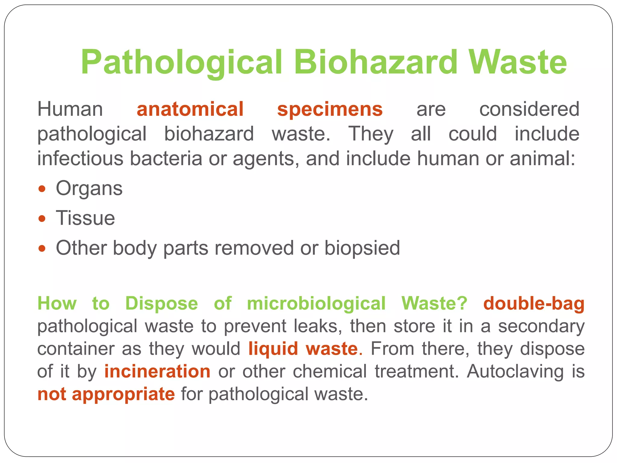 Types and strategies for decomposing of Biohazard Waste.pptx