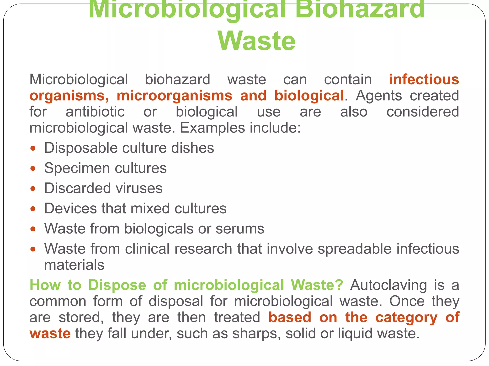 Types and strategies for decomposing of Biohazard Waste.pptx