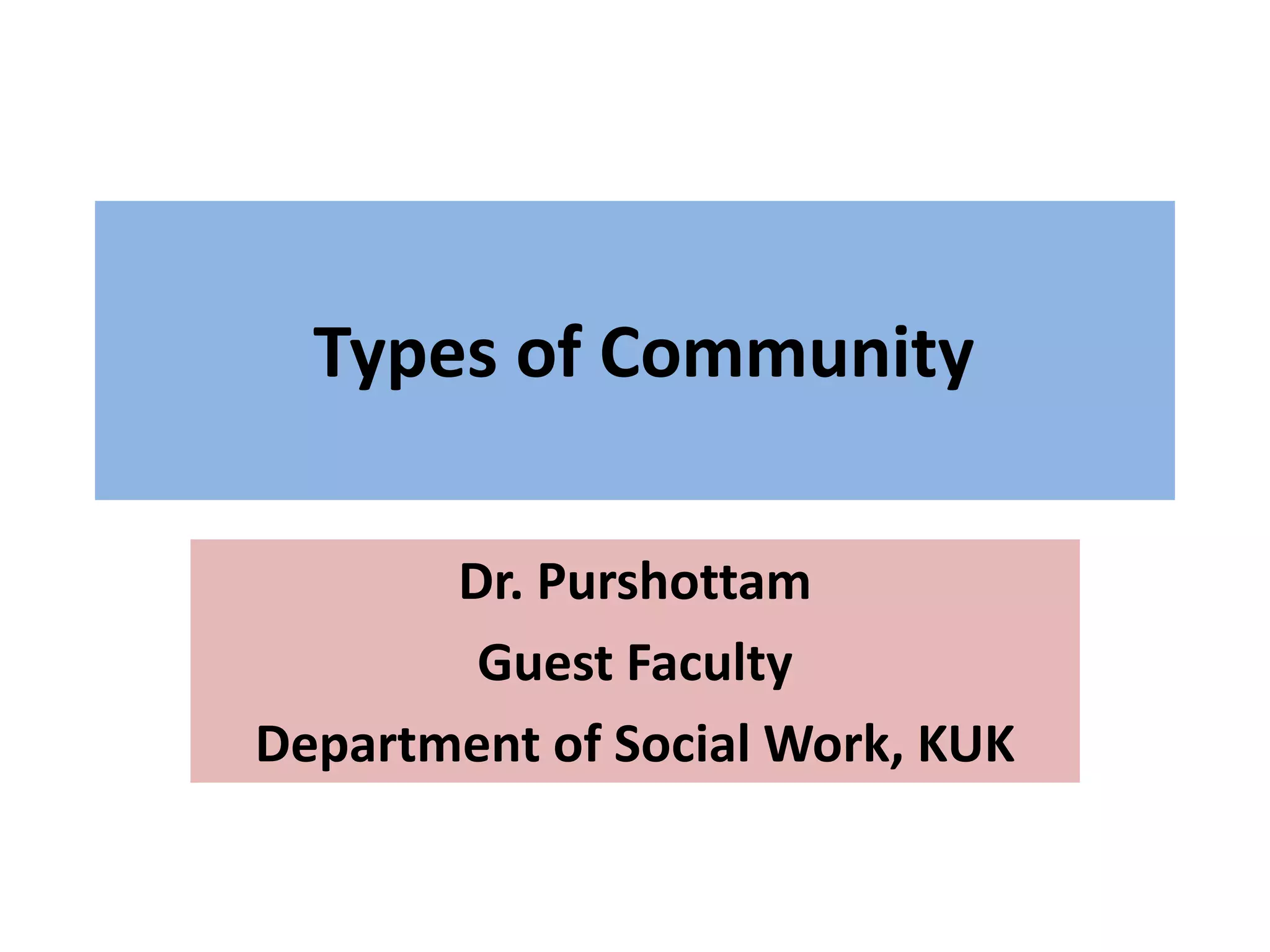 2-typesofcommunity india | PDF