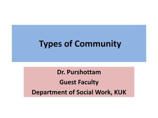 Types of community | PPTX