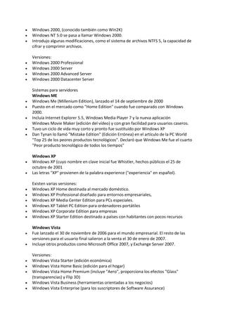 2 versiones de los sistemas operativos | PDF