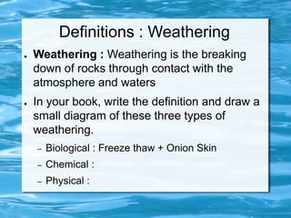2. weathering, erosion and mass movement | PPTX
