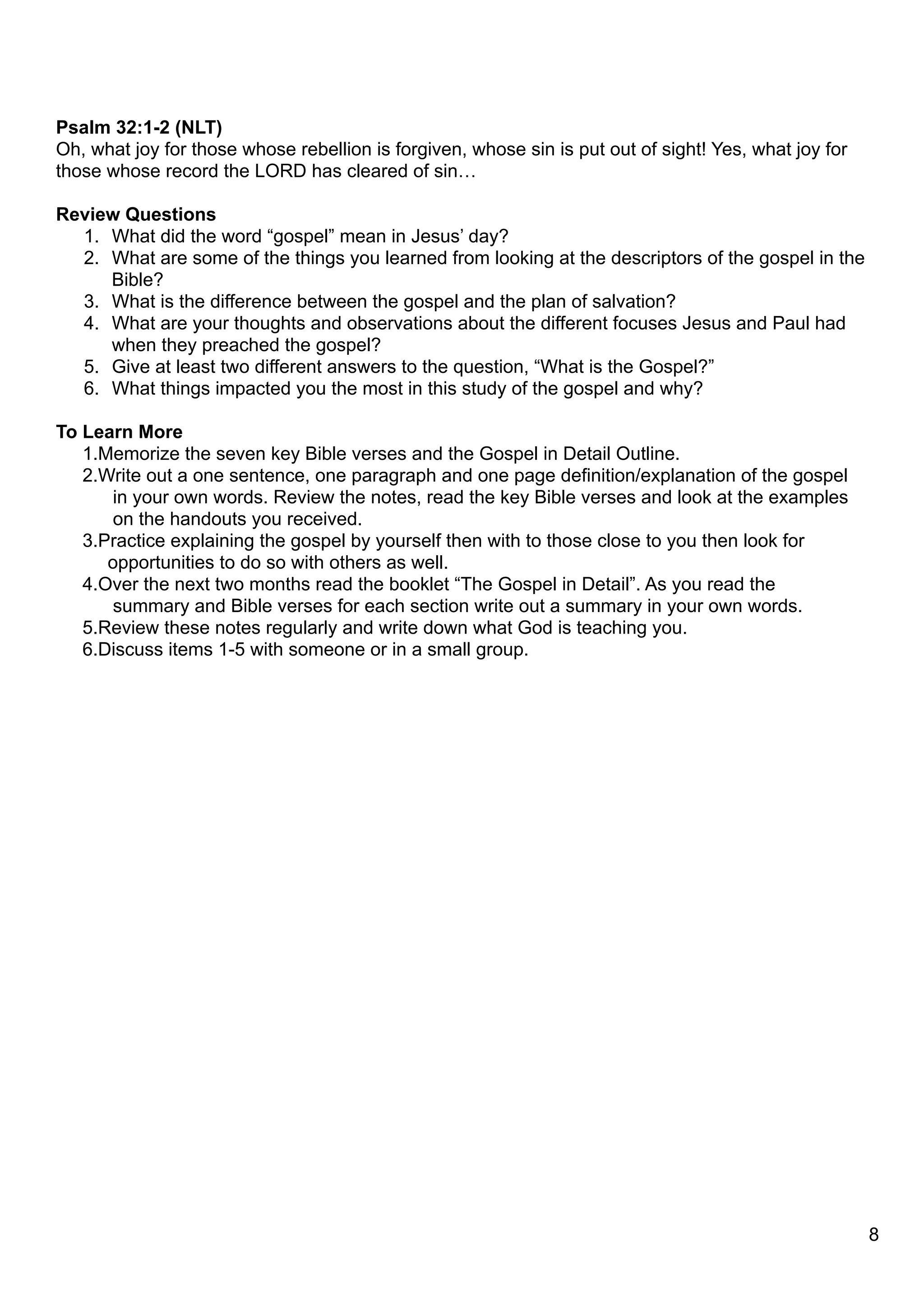 2. What is the Gospel? Notes (A4) | PDF