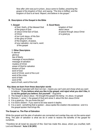 2. What is the Gospel? Notes (A4) | PDF