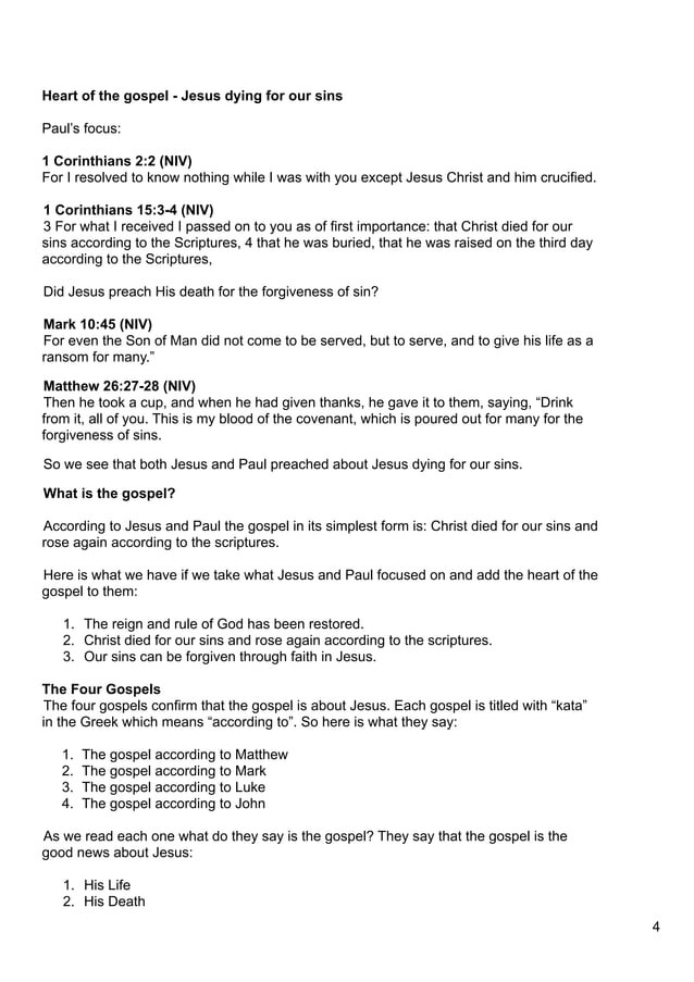 2. What is the Gospel? Notes (A4) | PDF