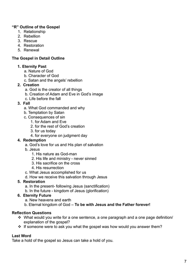 2. What is the Gospel? Notes (A4) | PDF