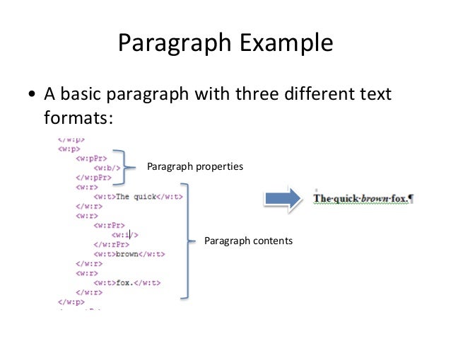 2 wordprocessing ml subject - paragraphs and rich formatting