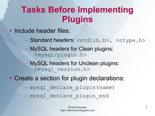 2. writing MySql plugins general | PPT