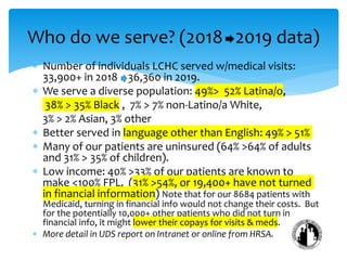 20 01-28 lchc uds presentation 2019 no names data-arrows holly biola, md | PPTX