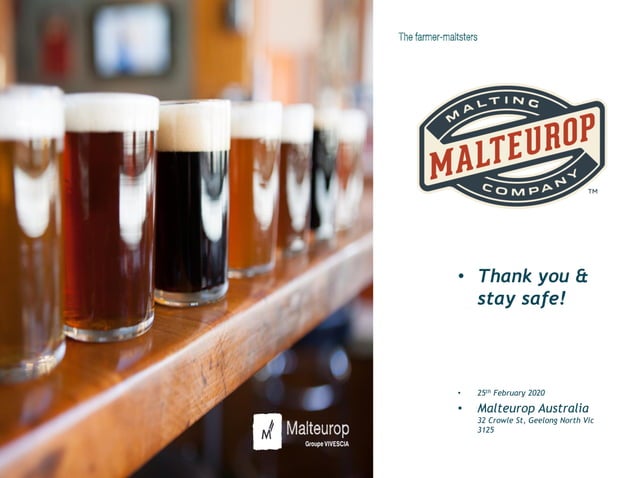 Malteurop Australia - Craft Brewers and Distillers - Tour | PDF
