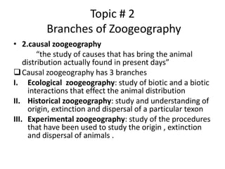 introduction to zoogeography | PPTX