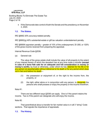 20 07-23 building blocks to eliminate the estate tax | PDF