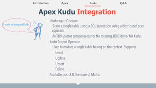 Low latency high throughput streaming using Apache Apex and Apache Kudu | PPT
