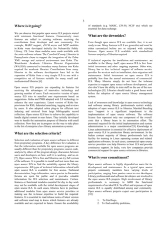 Eight Things you should Know about Open Source Integrated Library ...