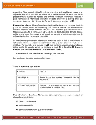 20. fórmulas y funciones en excel | DOCX