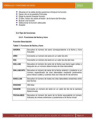 20. fórmulas y funciones en excel | DOCX