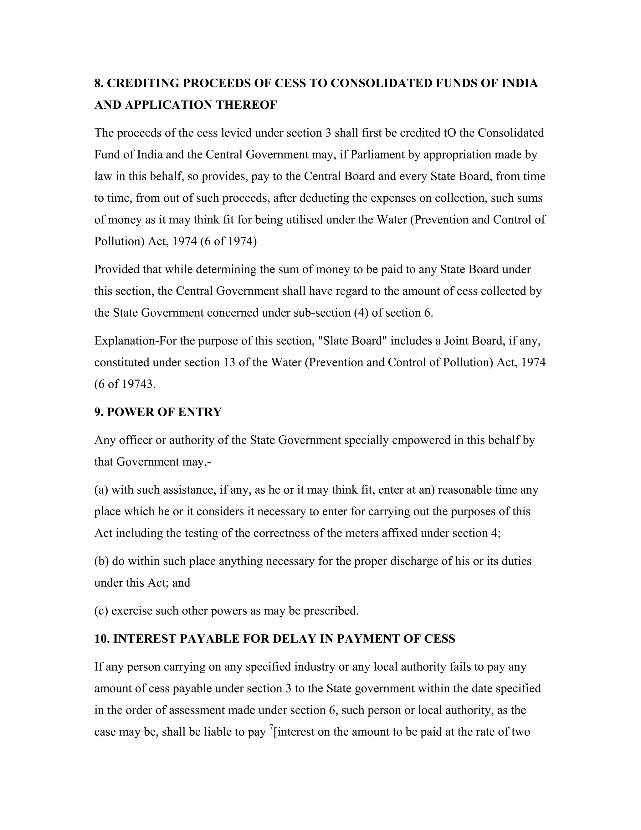 20. water (prevention and control of pollution) cess act, 1977 | PDF