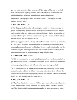 20. water (prevention and control of pollution) cess act, 1977 | PDF ...