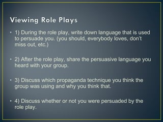 20. vocabulary practice, propeganda role plays | PPT