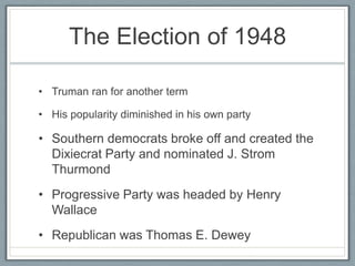 Domestic Politics & Policy of the 1950s | PPT