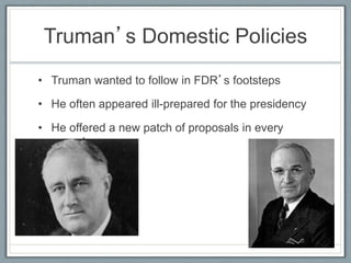 Domestic Politics & Policy of the 1950s | PPT