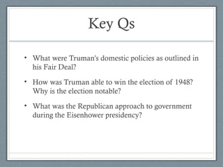 Domestic Policy of the 1950s | PPT